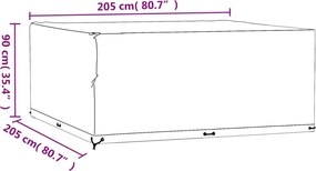 vidaXL Plachty na zahradní nábytek 2 ks 16 oček 205x205x90 cm čtverec [3155350]