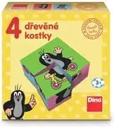 DINO Krteček / Kubus dřevěné kostky / 4 dílky / od 3 let