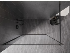 Mexen, Mexen Kioto-F sprchová stěna s rámem 95 x 202 cm, průhledná 8 mm, pistolový kov - 800-095-104-95-00