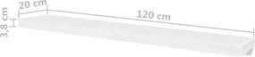 Nástěnné police 4 ks bílé 120 cm 276000