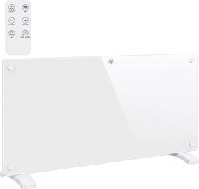 HOMCOM Elektrický topný těleso 2000W nástěnný a stojanový konvektor, kompatibilní s Alexou a Google Home, bílá