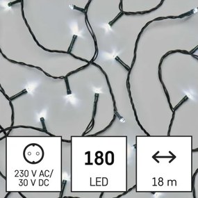LED Vánoční venkovní řetěz 180xLED/8 módů 23m IP44 studená bílá