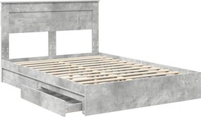 Postel s úložným prostorem s čelo Betonově šedá 150 x 200 cm 3409905