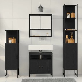 Sada koupelnového nábytku 4 ks Černý dub 33 x 33 x 185,5 cm 3334408