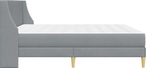 Rám postele s matrací s čelo Světle šedá 200 x 200 cm Polyester 3414754