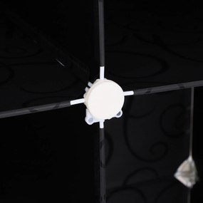 HOMCOM DIY Systém Šatníku se 2 Velkými a 9 Malými K cubes, Úložný prostor, Botník, Knihovna, Hračkový K cabinet Černá 111 x 47 x 145 cm