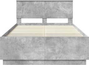 Rám postele s čelo Betonově šedá 120 x 190 cm Kompozitní dřevo 3408183