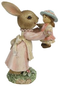 Dekorace králičí slečny s panenkou - 8*5*11 cm
