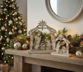 Přírodní Betlém s patinou Nativity - 28*5*30 cm
