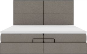 Osmanský rám postele s matracíes taupe 200x200cm textil 3313103