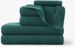 Goldea bavlněný froté ručník / osuška micro pure - smaragdově zelený 50 x 100 cm