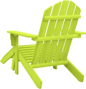 Zahradní židle Adirondack s podnožkou masivní jedle zelená 315866