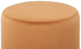 Sametový pouf oranžový ⌀ 47 cm LOVETT Beliani