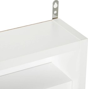 HOMCOM Nástěnná vitrína s nastavitelnými policemi a 2 posuvnými skleněnými dveřmi na kolekce parfémů a dekorativních figurín 80x9,5x60 cm Bílá