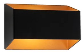 Designové nástěnné svítidlo černé se zlatem - Alone S