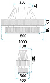 Toolight Toolight, LED stropní svítidlo 100x39 cm, 72W, APP1546-CP2, chromová, OSW-05475