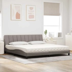 Postel s matrací Hanko taupe 200 x 200 cm textil 3310556
