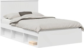 Rám postele s čelo Bílá 120 x 200 cm Masivní borové dřevo 3411028