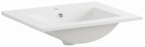 COMAD Závěsná skříňka s umyvadlem - ARUBA 820 white, šířka 60 cm, dub craft/lesklá bílá