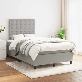 Box spring postel s matrací světle šedá 120x190 cm textil 3269909