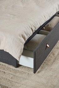ACTONA GROUP Čalouněná postel CALVI tmavě šedá 160x200 H000024735
