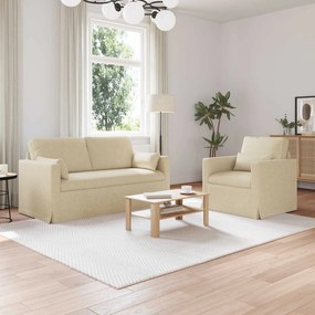 Set pohovek 2 ks Krémová textil 3407542