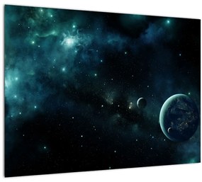 Skleněný obraz - Život ve vesmíru (70x50 cm)