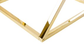 Zlatý stolek se skleněnou deskou BEVERLY Beliani