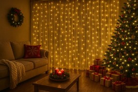 LED světelný závěs STAR RAIN 3x3 m, teplá bílá