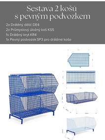 FEROPLAST spol. s.r.o Průmyslový úložný koš KS5, kompletní set 2 košů na pevných nohách