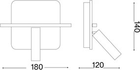 Ideal Lux - LED Nástěnné bodové svítidlo PIANO LED/10W/230V CRI 90 USB bílá