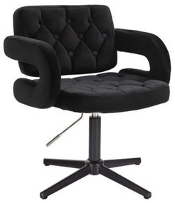 LuxuryForm DESIGN Otočná židle ADRIA VELUR na černém kříži - černá