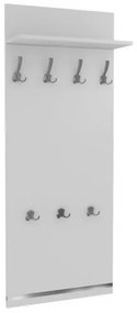 Moderní nástěnný věšák s policí plná zadní deska 7 háčků Dub RJK světlý