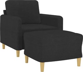 Křeslo s podnožkou černé 60 cm textil 3201188