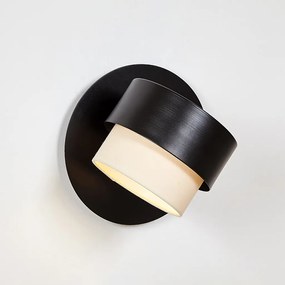 Moderní nástěnná lampička Kan Wall XL Barva svítidla: Černá, Dekor: Cotonet bílý