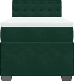 Box spring postel s matrací tmavě zelená 90x200 cm samet 3288513