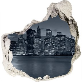 Wallmuralia Fototapeta díra na zeď 3D New York noc 75x75 cm