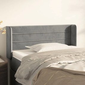Čelo postele typu ušák světle šedé 93x16x78/88 cm samet 3118944