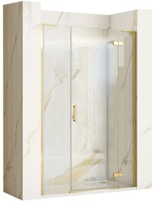 Rea Hugo, 1-křídlé výklopné sprchové dveře 90x200 cm + sprchová zástěna 30x200 cm, zlatá matná, KPL-45204
