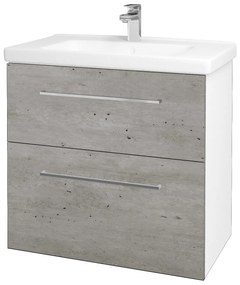 Dřevojas Koupelnová skříň BIG INN SZZ2 80 Varianta: N01 Bílá lesk / Úchytka T04 / D01 Beton