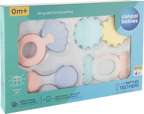 Canpol babies Sada chrastítek s kousátky Pastels 4ks
