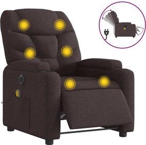 Elektrické masážní polohovací křeslo tmavě hnědé textil 3204589