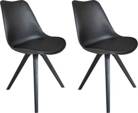 byLIVING Židle Kira, 2 kusy (černá / černá)