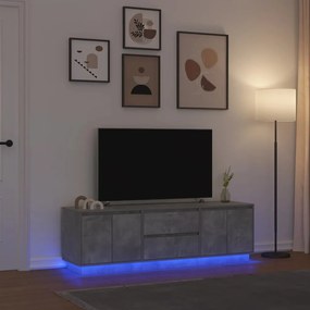 TV skříňka s LED osvětlením betonově šedá 160,5x41x50 cm 3328429