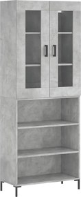 Skříň highboard betonově šedá 69,5x34x180 cm kompozitní dřevo 3198725
