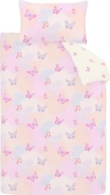 Růžové dětské povlečení na jednolůžko 135x200 cm Ombre Butterflies – Catherine Lansfield
