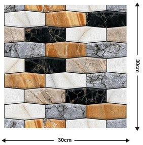 3D obklad Mramor vícebarevný (30x30cm) 4ks samolepící