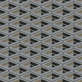 Luxusní stříbrná geometrická vliesová tapeta na zeď Z76006 Vision