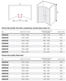 Mereo Mereo, Sprchové dveře, Lima, dvoukřídlé, lítací, chrom ALU, sklo, CK80553K
