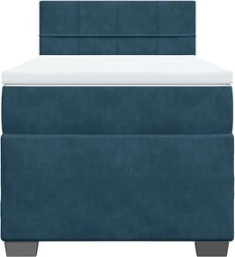 Box spring postel s matrací modrá 100 x 200 cm samet 3288538